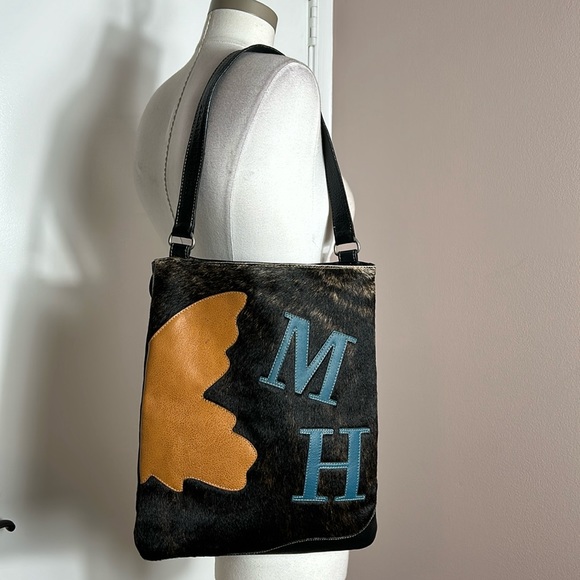 Mario Hernandez | Bags | Mario Hernandez Leather Shoulder Bag Pony Hair Hobo Handbag Purse Black ...
